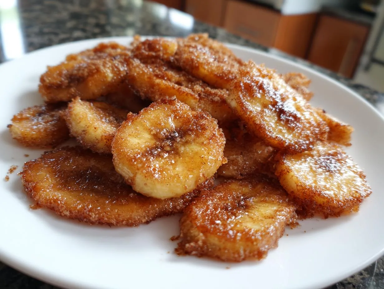 Grandma’s Crispy Cinnamon Sugar Air Fryer Banana Chips! - Good Ol’ Recipes