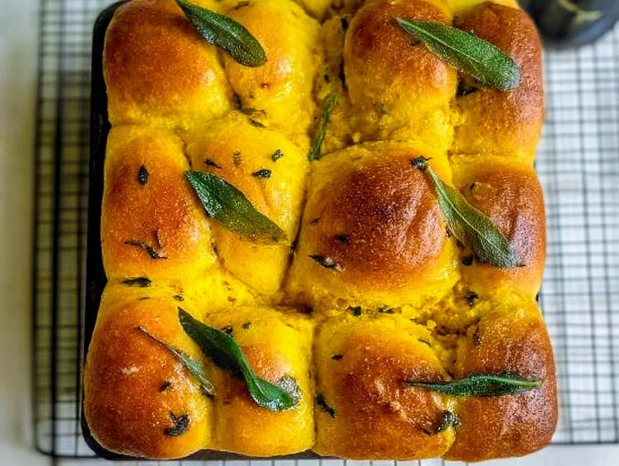 Irresistibly Soft Pumpkin Pull Apart Rolls with Sage Butter - Good Ol ...